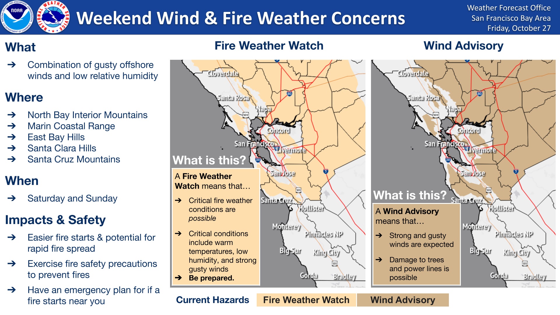 National Weather Service issues Fire Weather Watch for Bay Area this ...